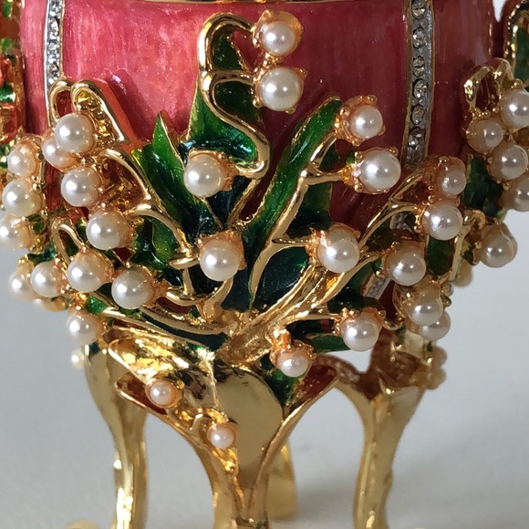 AKM | Accents | Akm Lily Of The Valley Faberge Style Easter Egg Pink ...